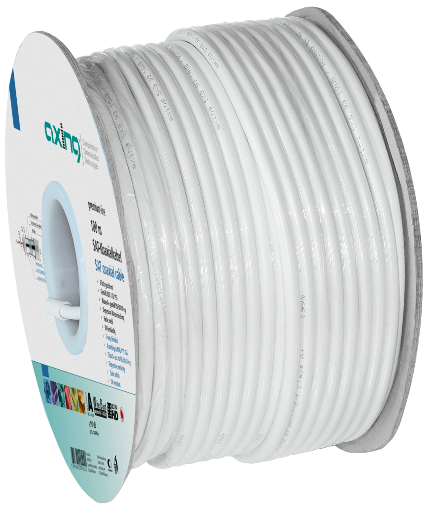 Koax kabel 75ohm 3 shield LSZH 100m AXING SKB 97-01